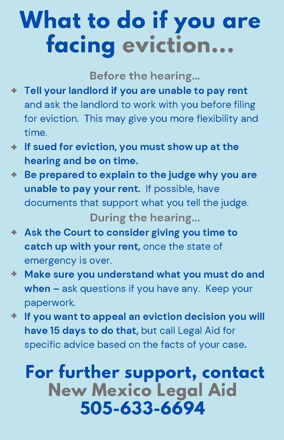 What to do if you are facing eviction - Enchanted Circle Coad